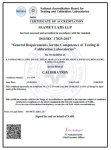 SSAMET LABS LLP - ISO/IEC 17025 Accredied Calibration Services